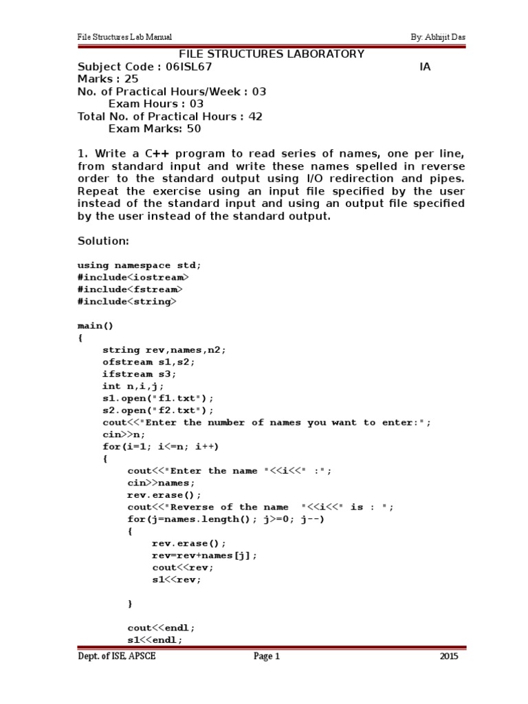 Final Lab Manual Fs 2017 Pdf Computer Programming Algorithms And Data Structures