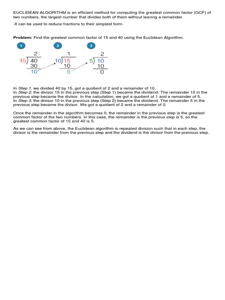 Euclidean Algorithm | PDF