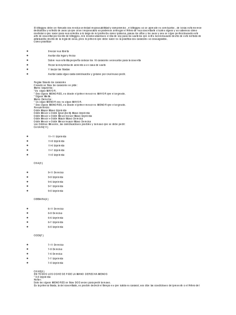 Guía para Santeros en el Uso del Diloggun | PDF | Santeria