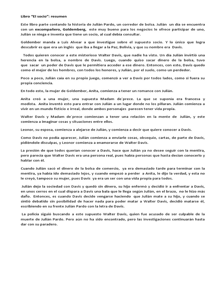 Resumen El Socio | PDF