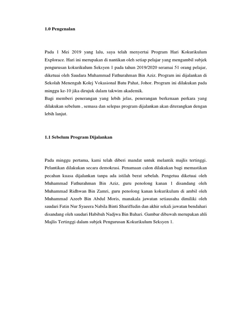 Refleksi Program Explorace | PDF