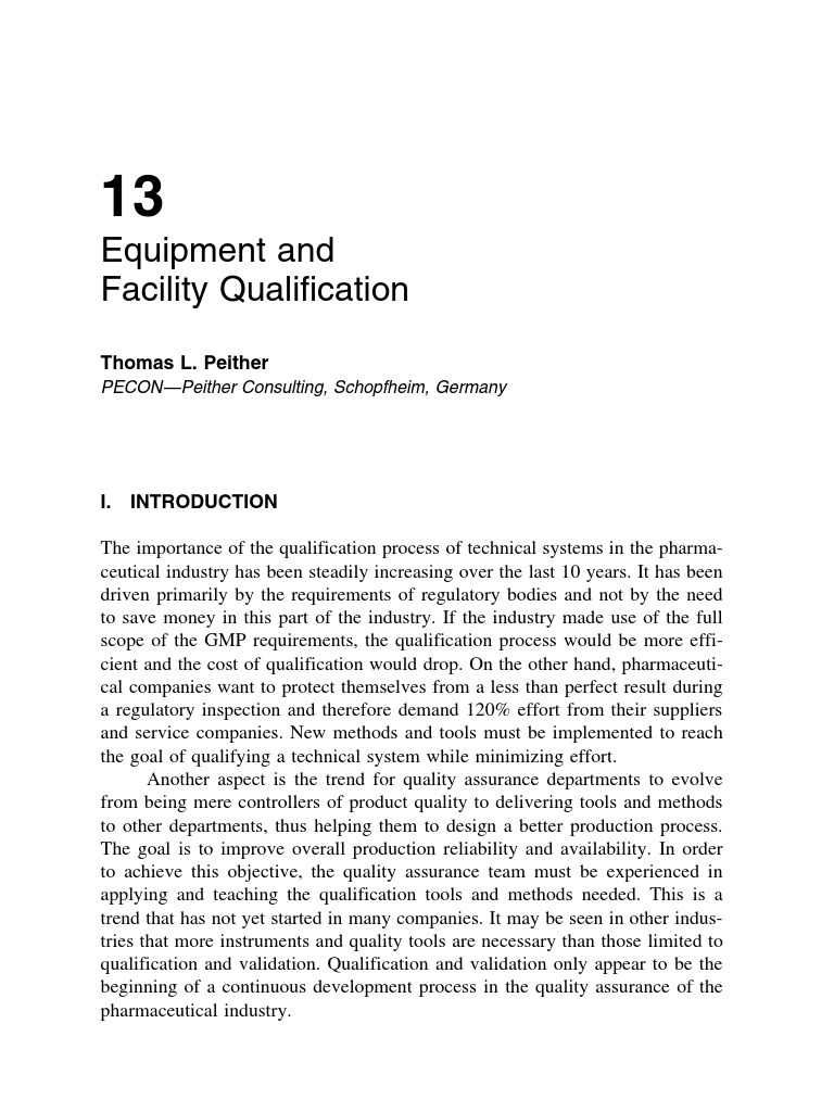 Equipment Facility Qualification 1 | PDF | Verification And Validation ...