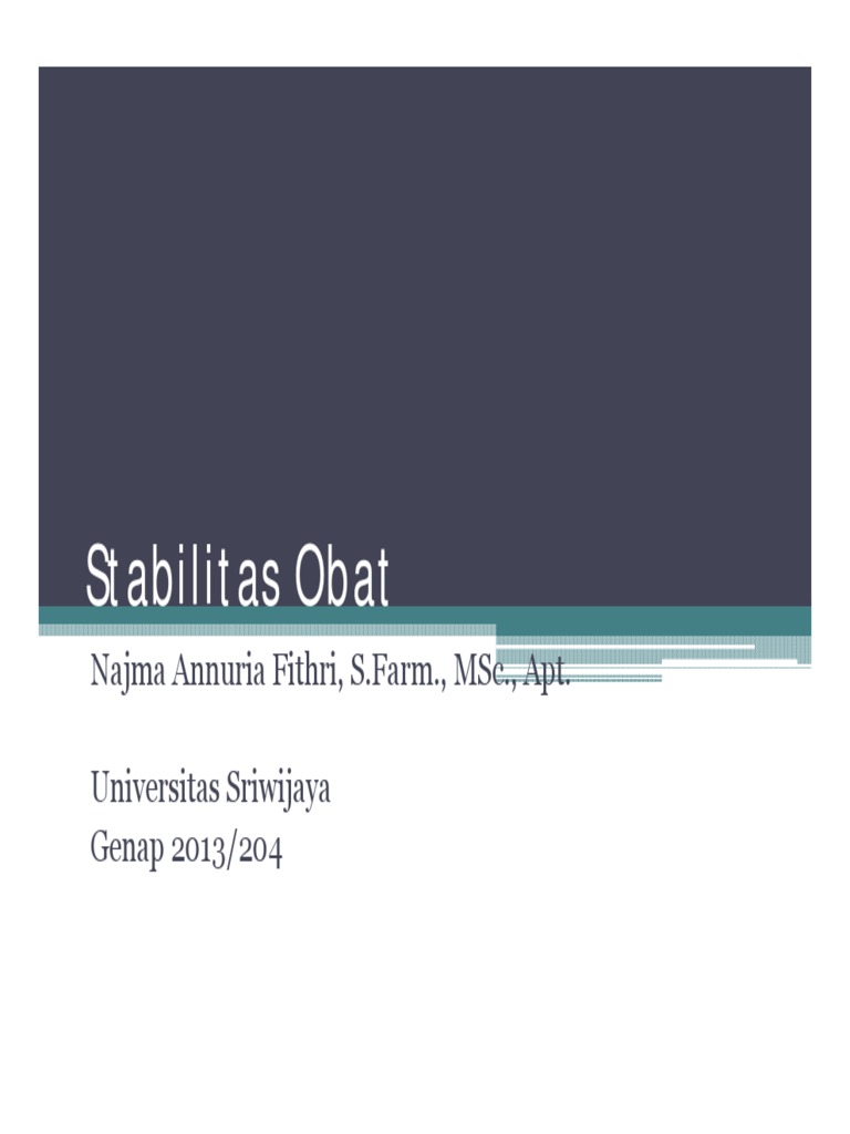 Stabilo - Pertemuan 2 PDF | PDF | Hydrolysis | Solubility