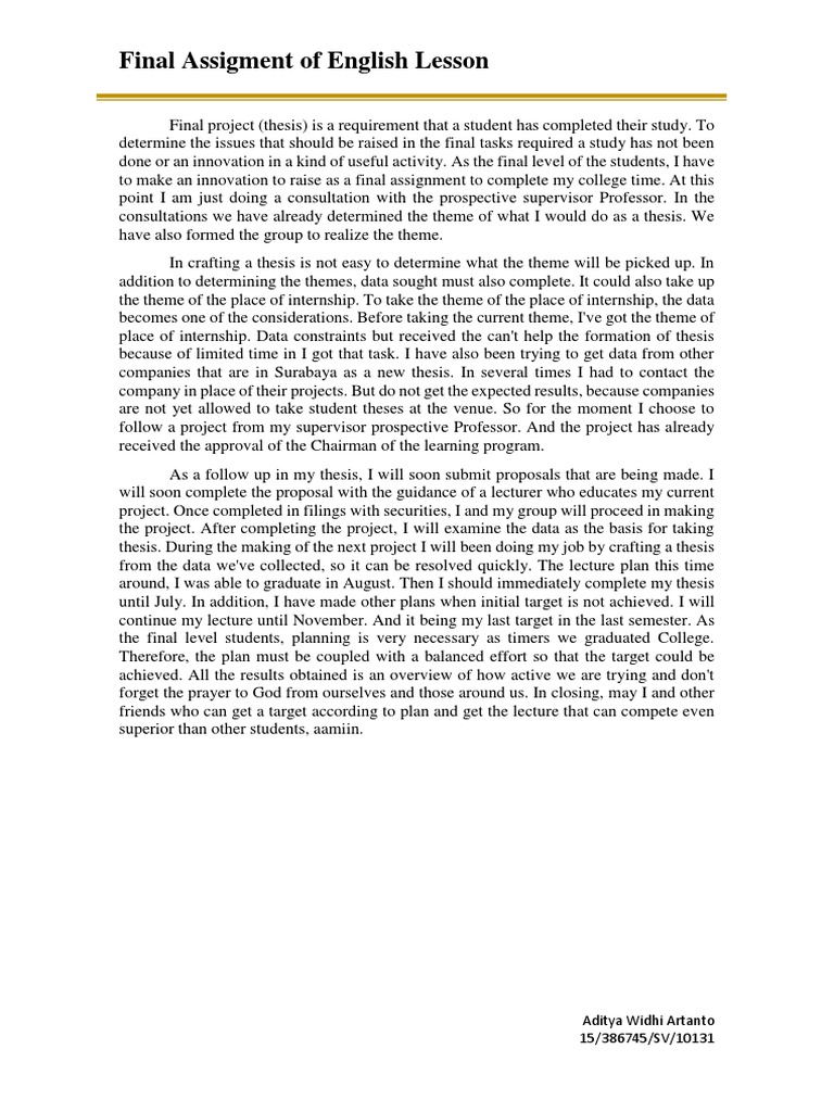 Final Thesis Project Planning Guide | PDF | Thesis | Academia