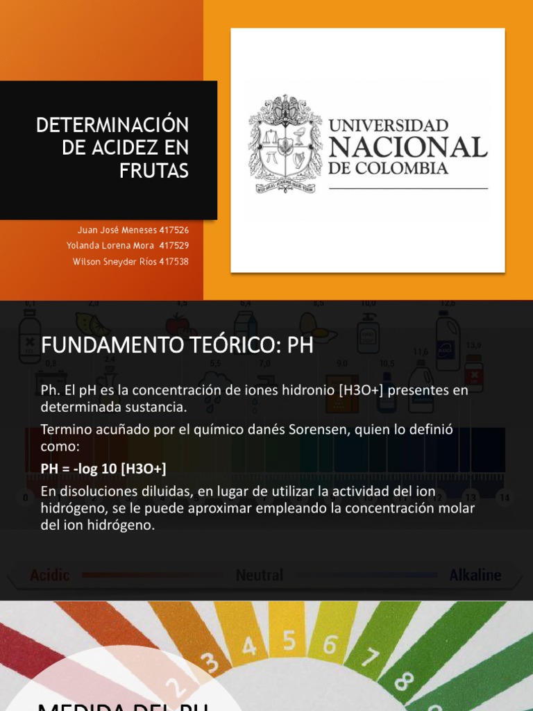Acidez en Frutas | PDF | Ph | Valoración