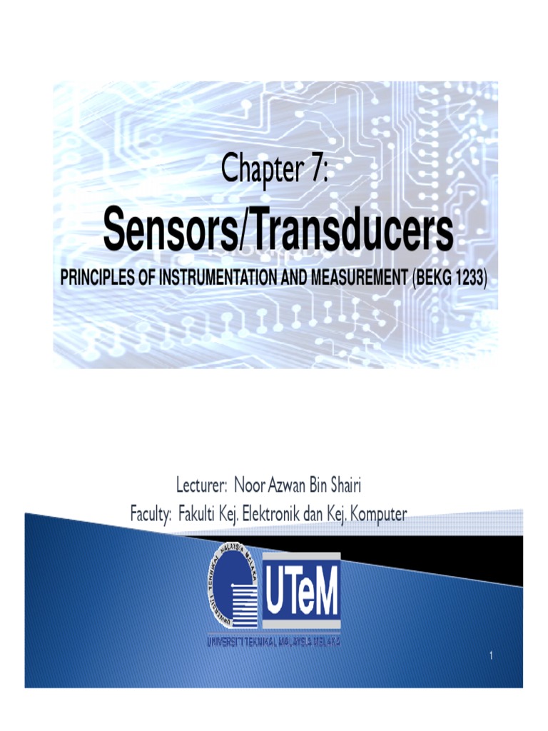 Sensors/Transducers: Principles of Instrumentation and Measurement ...