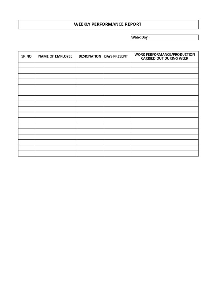 Weekly Performance Report | PDF