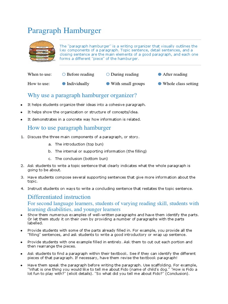 Paragraph Hamburger | PDF | Paragraph | Education Theory