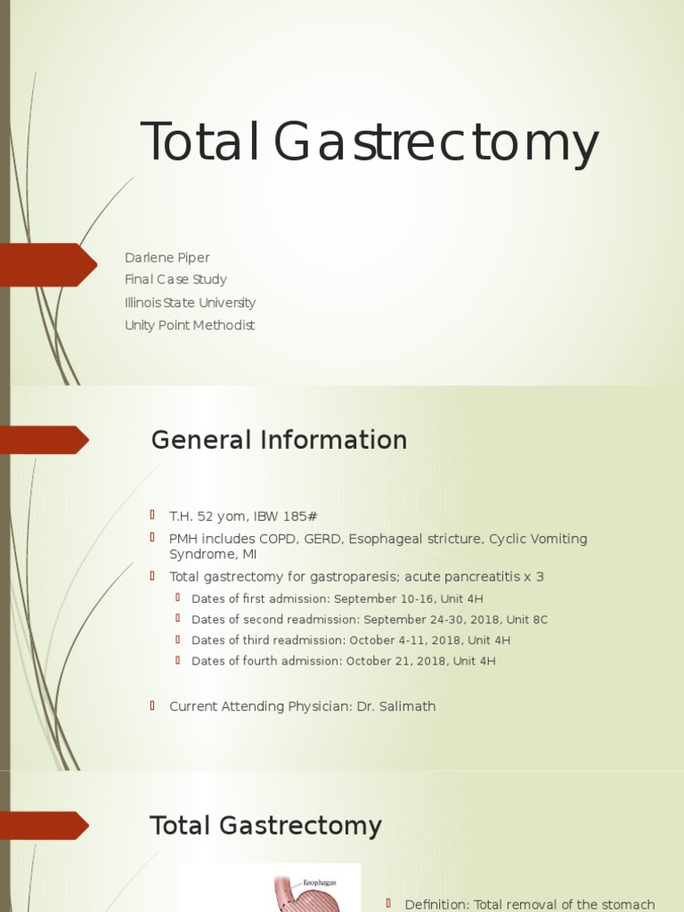 Total Gastrectomy Case Study Insights | PDF | Gastroenterology ...
