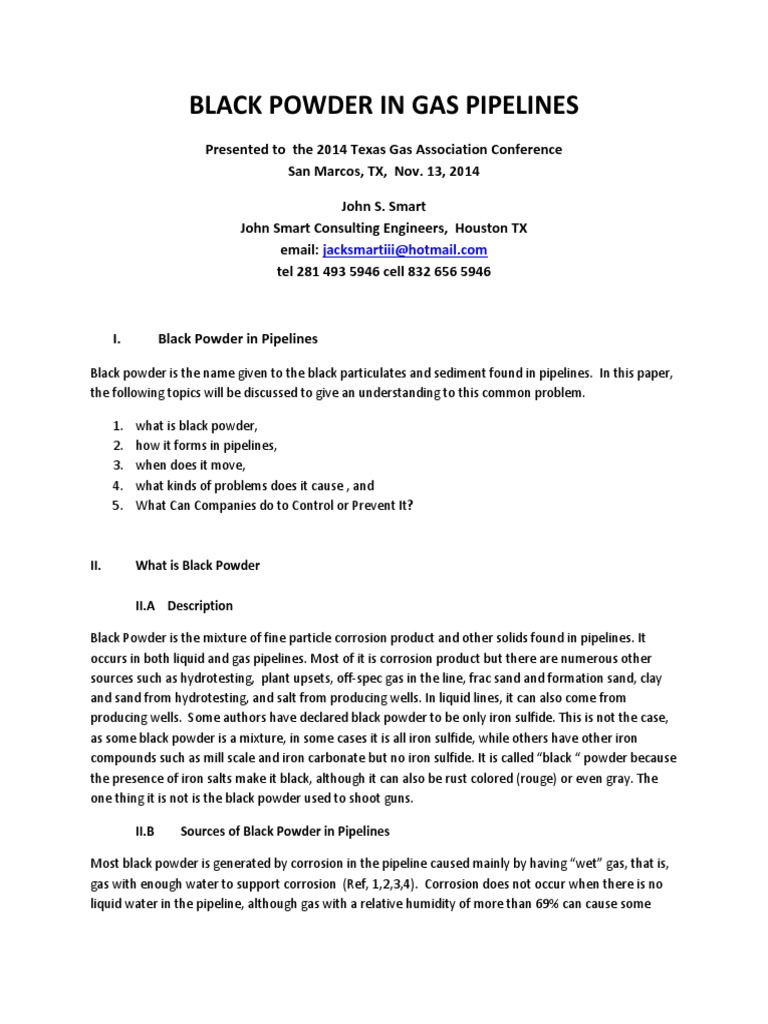 Managing Black Powder in Gas Pipelines | PDF | Pipeline Transport ...