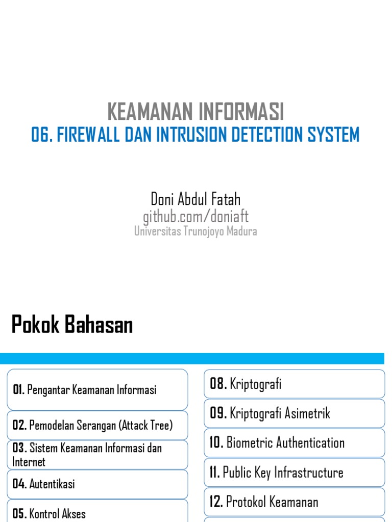 Keamanan Informasi - Firewall Dan Intrusion Detection System | PDF