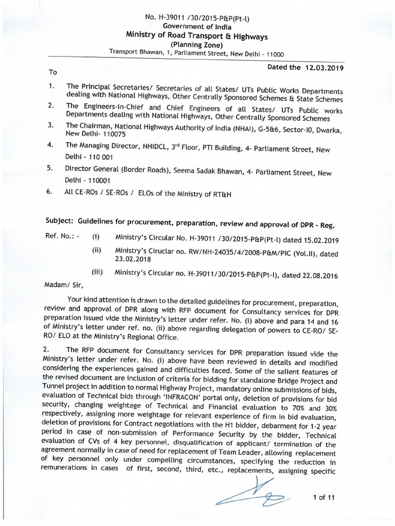 Guidelines For DPR | PDF