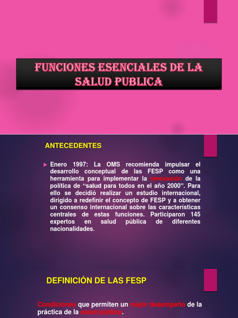 Funciones Esenciales de La Salud Publica | PDF | Salud pública | Calidad (comercial)