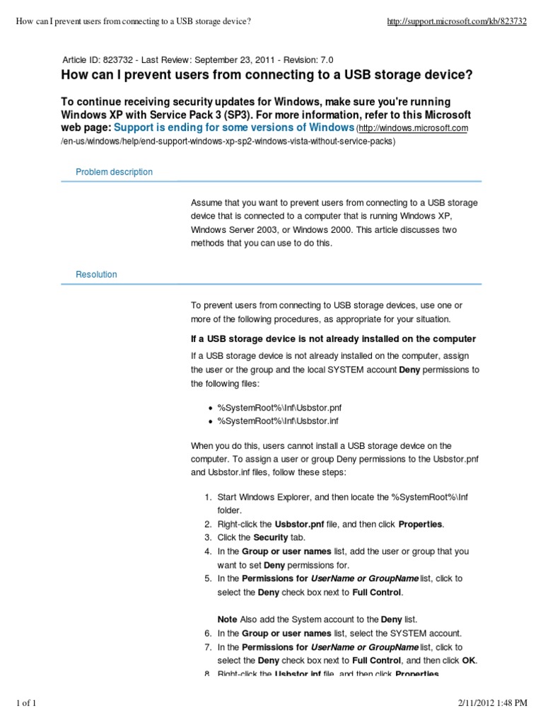 How Can I Prevent Users From Connecting To A USB Storage Device ...