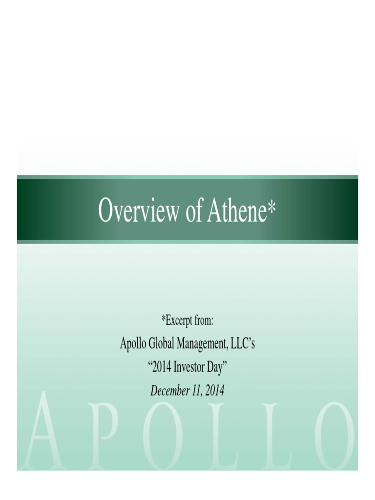 Overview of Athene PDF | PDF | Private Equity | Insurance