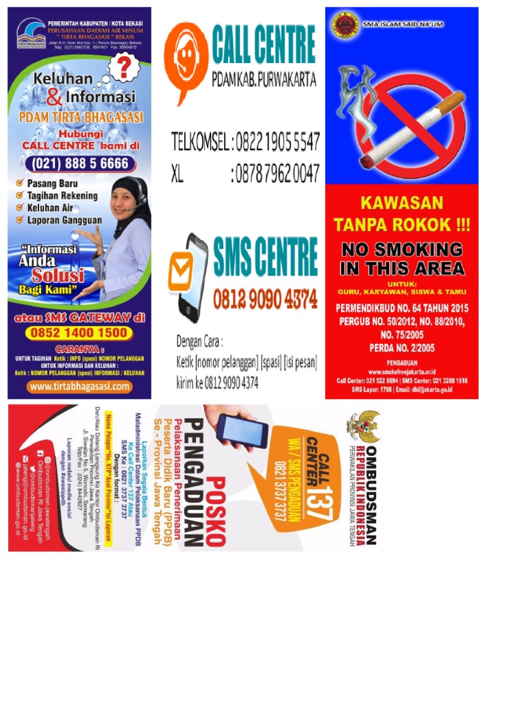 Desain Banner Call Center Dan Sms Pengaduan | PDF
