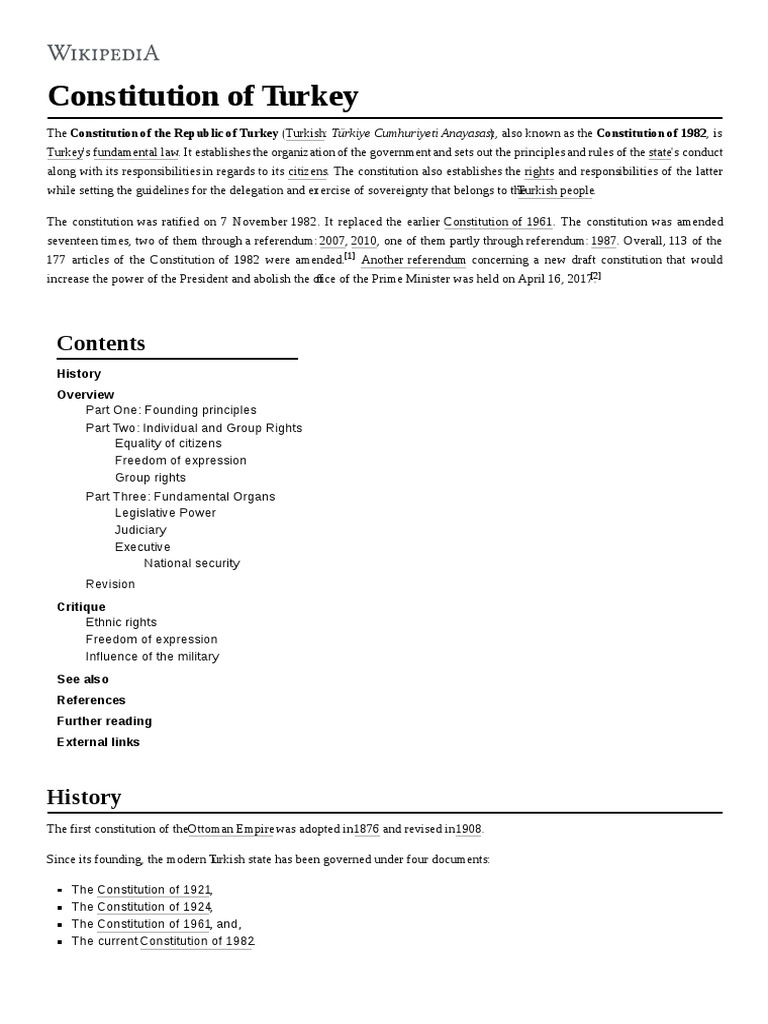 Constitution of Turkey | PDF | Government | Justice