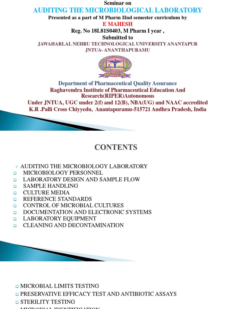 Auditing Microbiological Laboratories | PDF | Audit | Laboratories