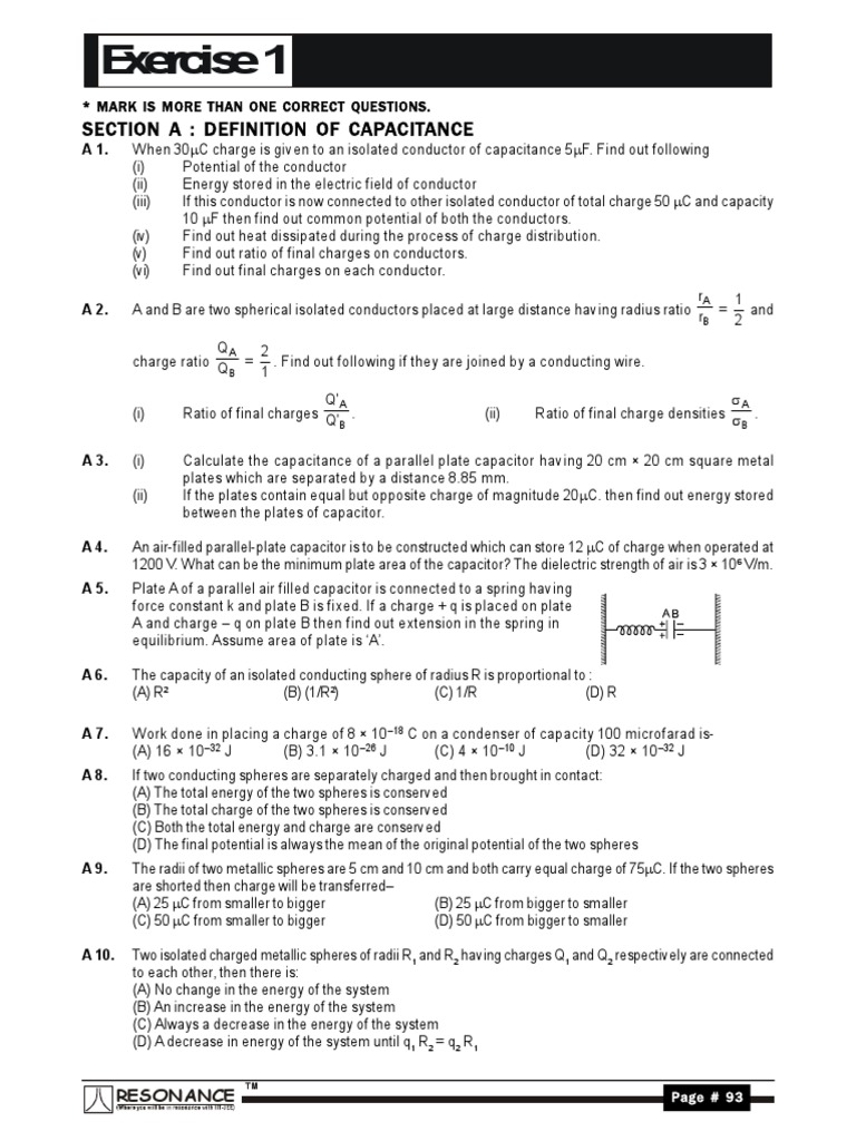 Capacitance Ex | PDF | Dielectric | Capacitor