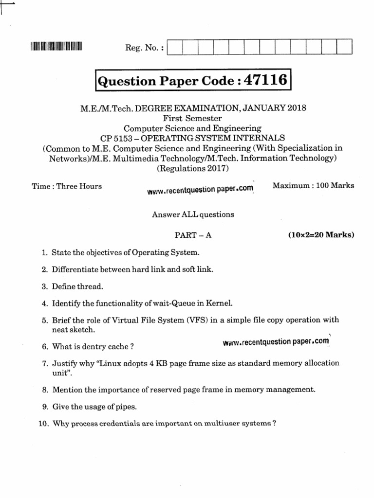 Cp5153 Operating System Internals | PDF | File System | Operating System