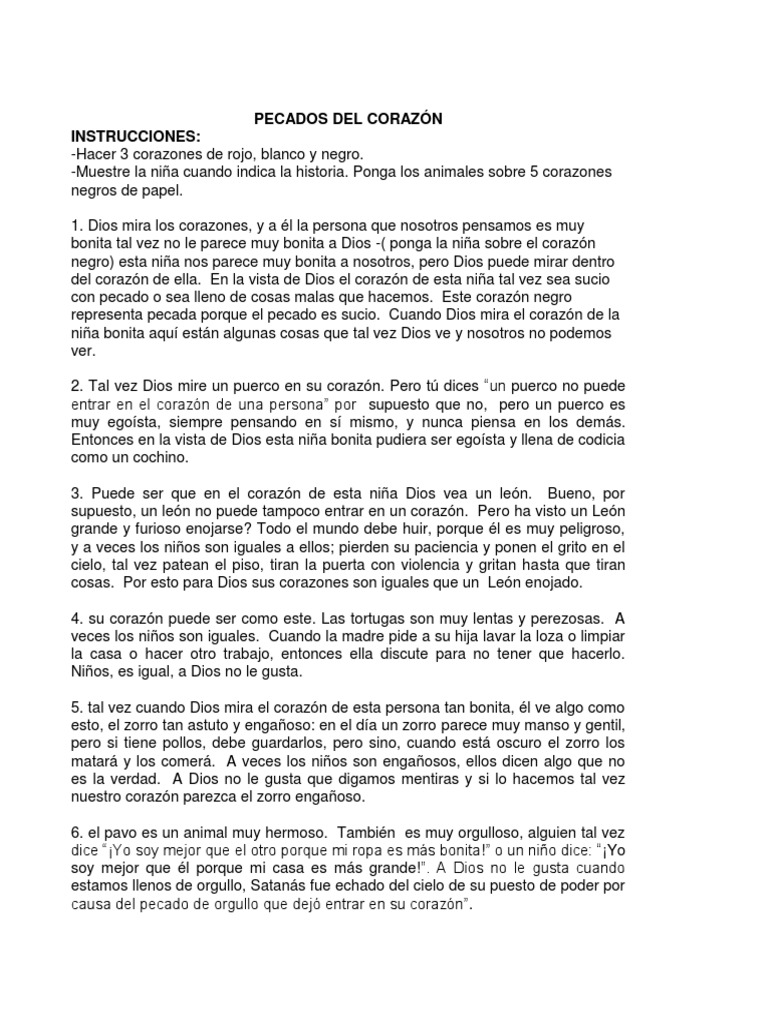 Pecados Del Corazón | PDF | Pecado