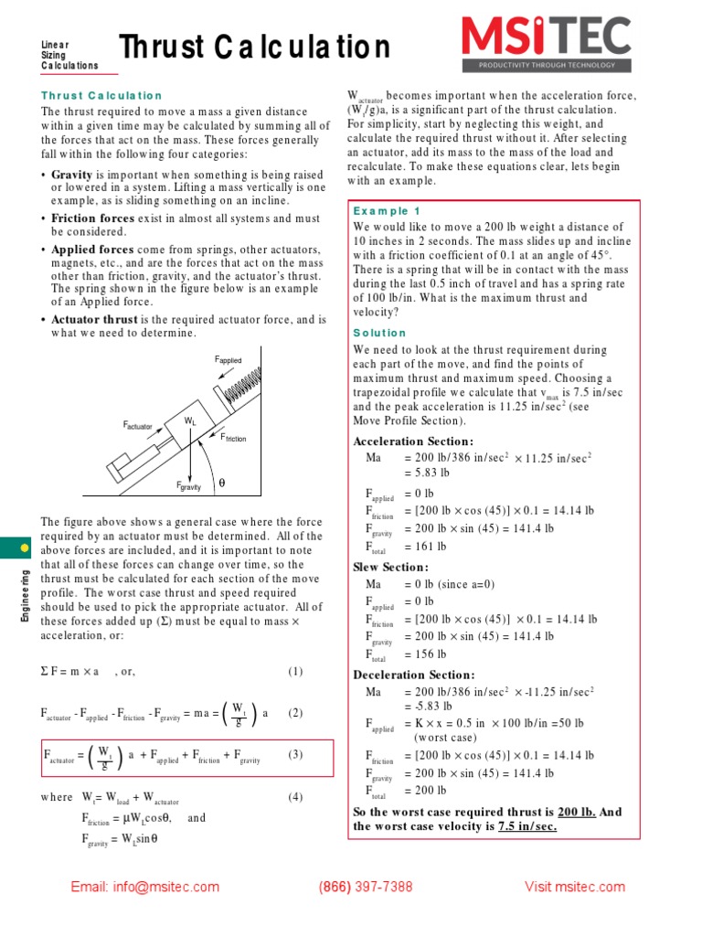 Thrust Calculations | PDF | Thrust | Force