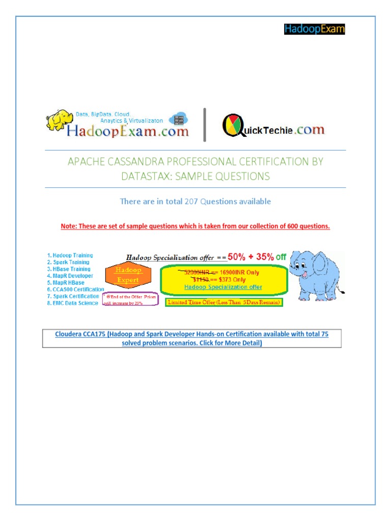 Cassandra Certification Study Guide DataStax | PDF | Apache Hadoop | Sql