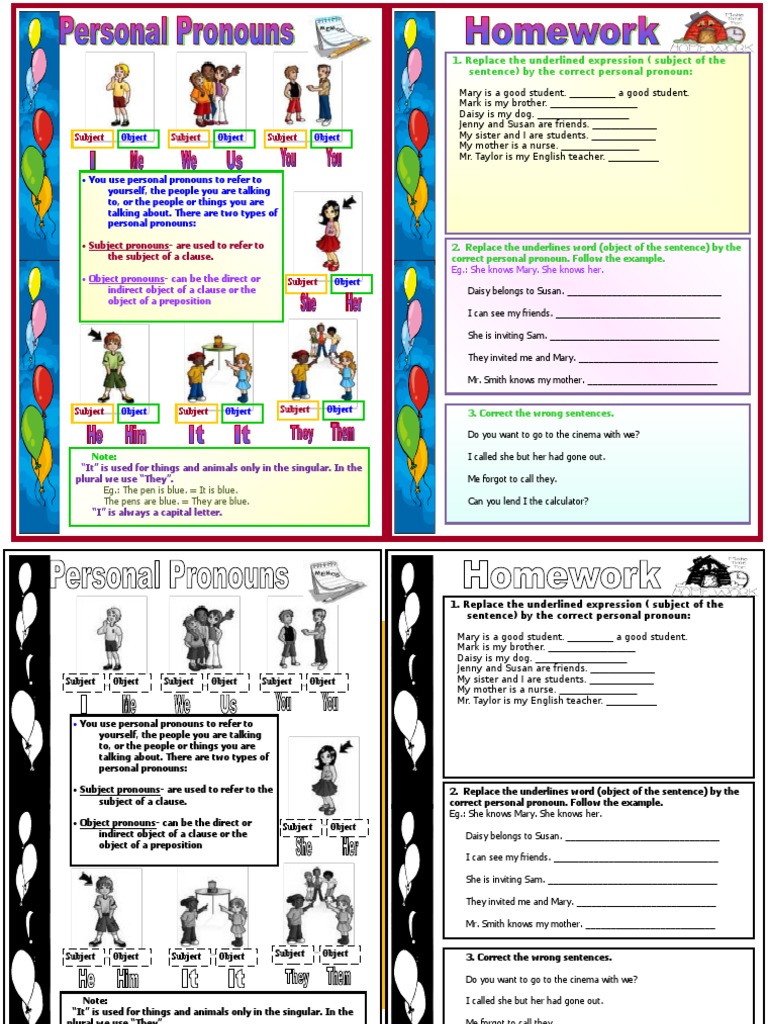 Personal Pronouns 01 | PDF | Object (Grammar) | Pronoun