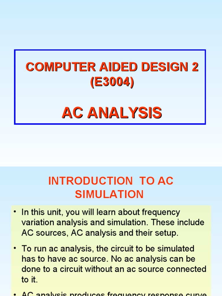 Computer Aided Design 2 (E3004) | PDF | Alternating Current ...