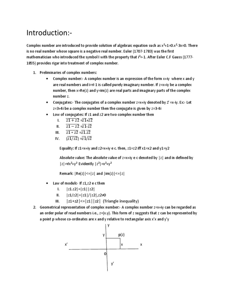 Introduction:-: - z1+z2 - z1 - z2 - (Triangle Inequality) | PDF ...