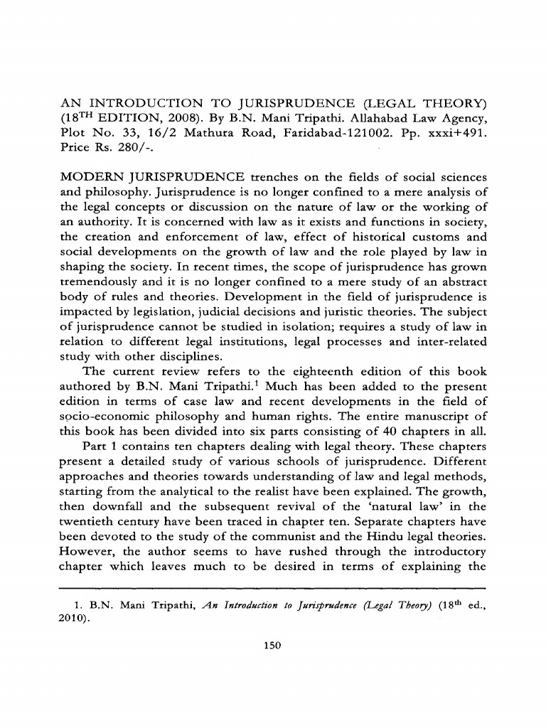 031 - An Introduction To Jurisprudence (Legal Theory) (150-152) | PDF ...