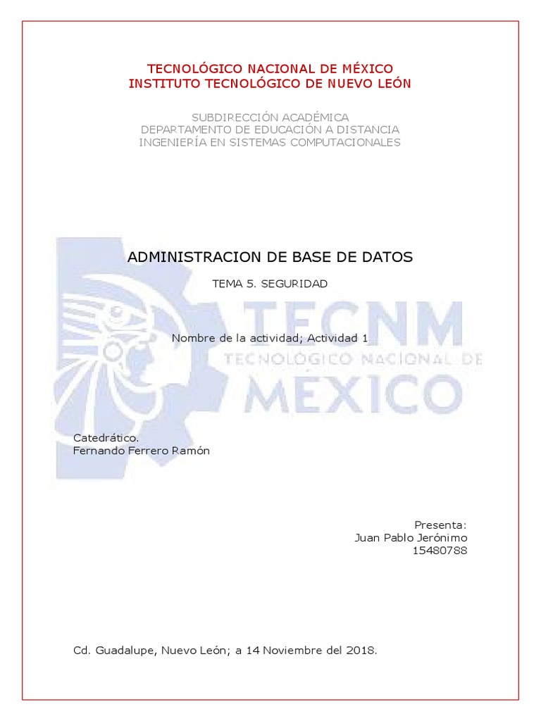 Actividad 1 Unidad 5 Administracion Base de Datos | PDF | Postgre Sql | SQL