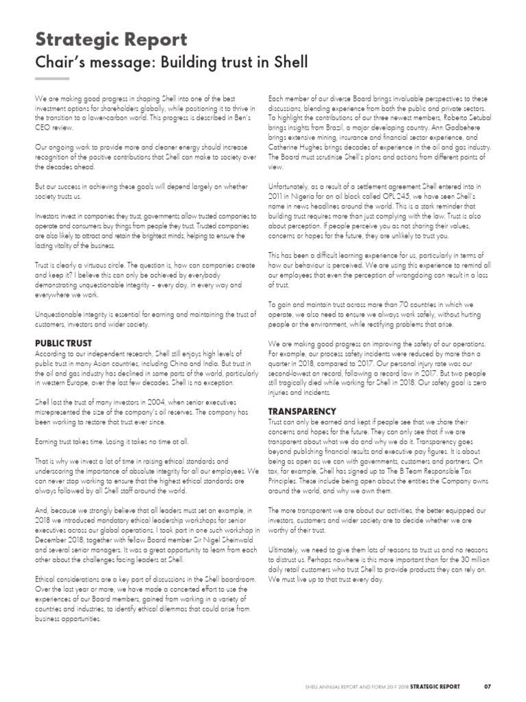 Strategic Report Shell Ar18 PDF | PDF | Royal Dutch Shell | Natural Gas
