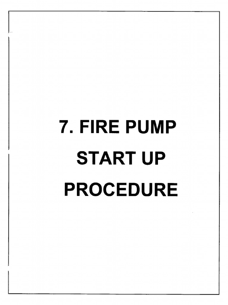 Fire Pump Startup Procedure | PDF