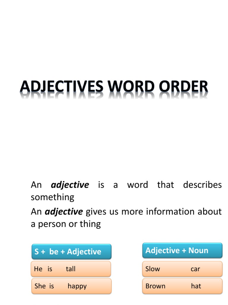 Adjective Word Order | PDF | Adjective | Noun