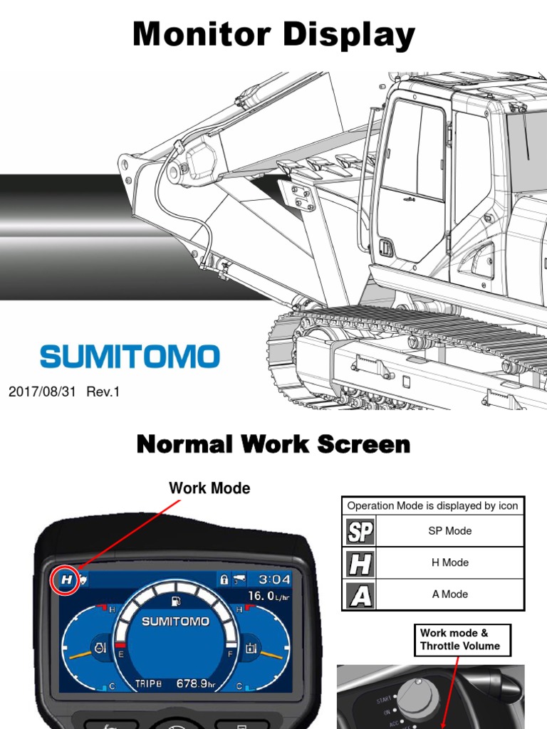 02 Sh210-6 Monitor Display | PDF | Turbocharger | Engines