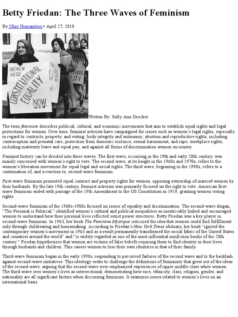 Betty Friedan and Feminism's Waves | PDF | Feminism | Gender Studies