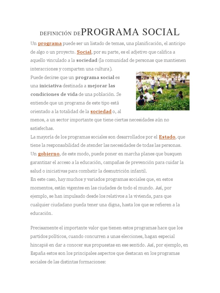 Programa Social | PDF | Sociedad | Organización no gubernamental