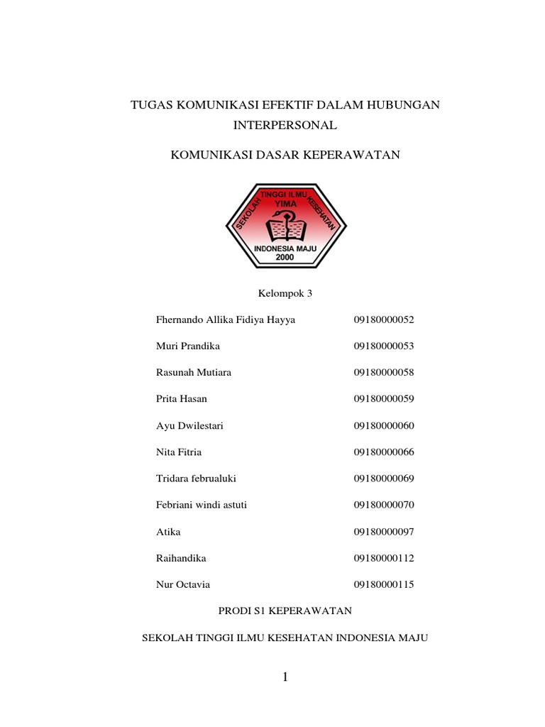 Tugas Komunikasi Efektif Dalam Hubungan Interpersonal | PDF