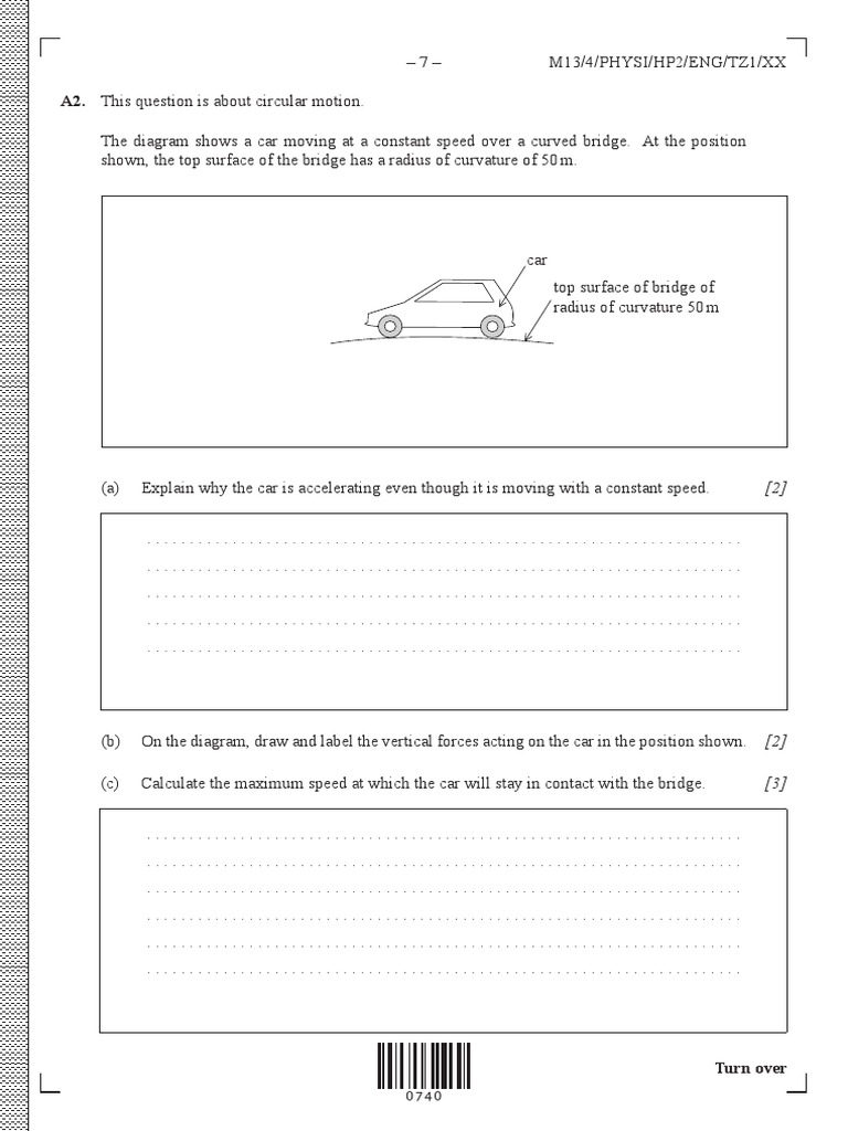 Circular Motion - IB Worksheet | PDF | Force | Applied And ...