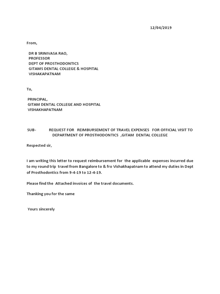 Reimbursement Letter | PDF | Career & Growth | Science & Mathematics
