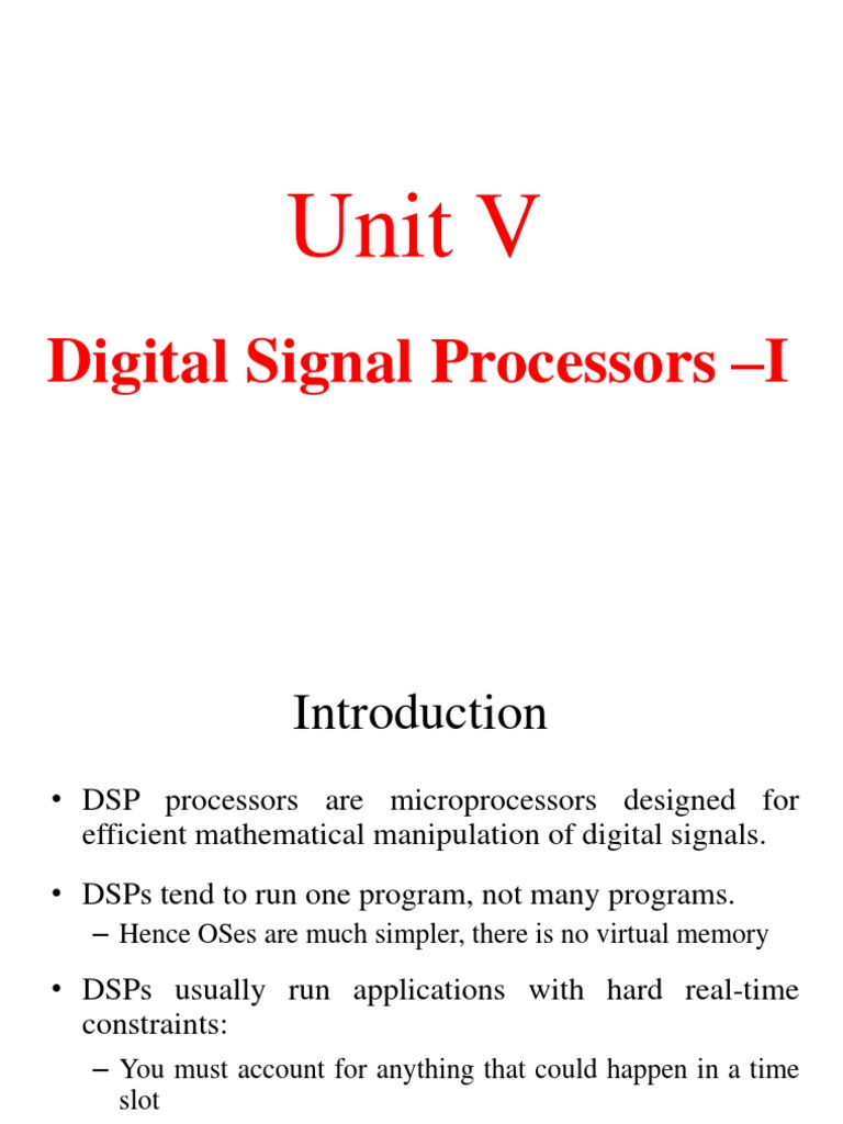 Unit 5 DSP System | PDF | Digital Signal Processor | Central Processing Unit