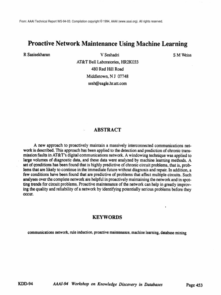 Proactive Network Monitoring | PDF | Machine Learning | Artificial ...