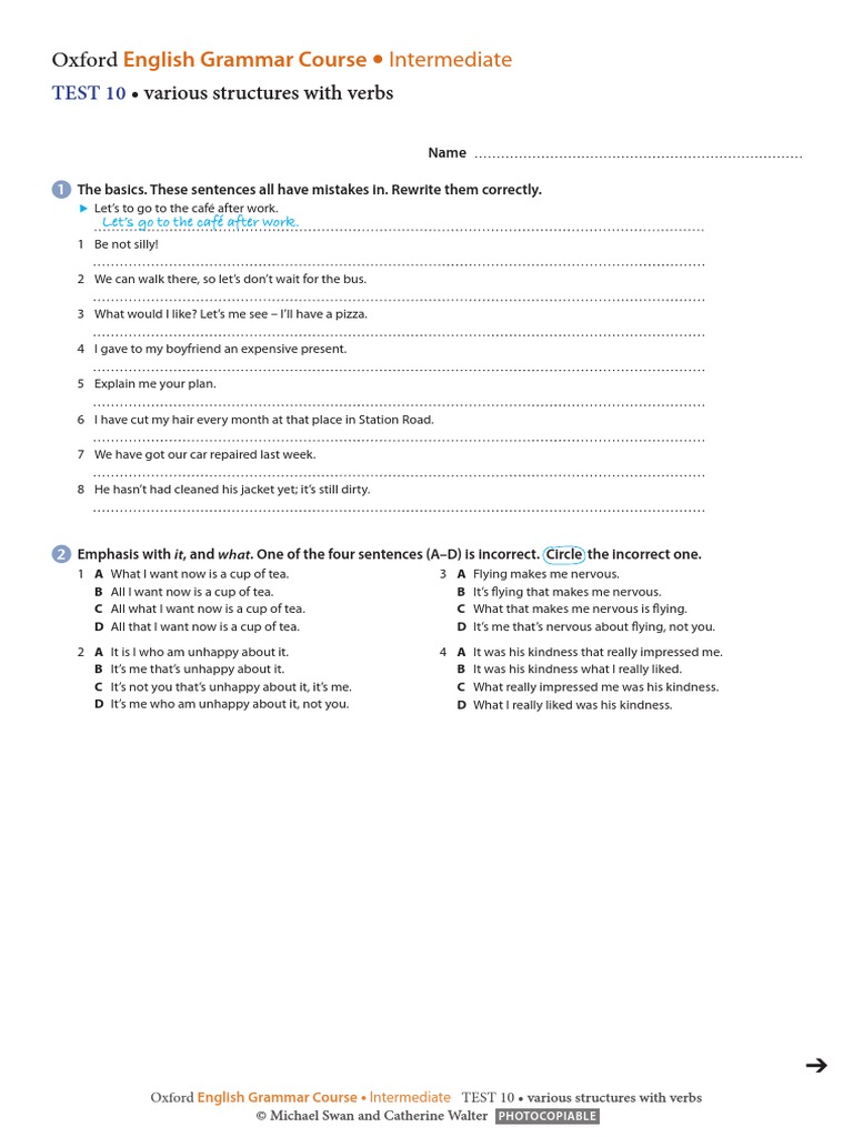 English Grammar Course Intermediate: Oxford | PDF