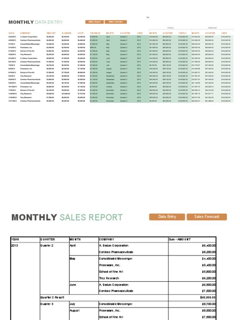 Monthly Sales Report | PDF | Data | Economies