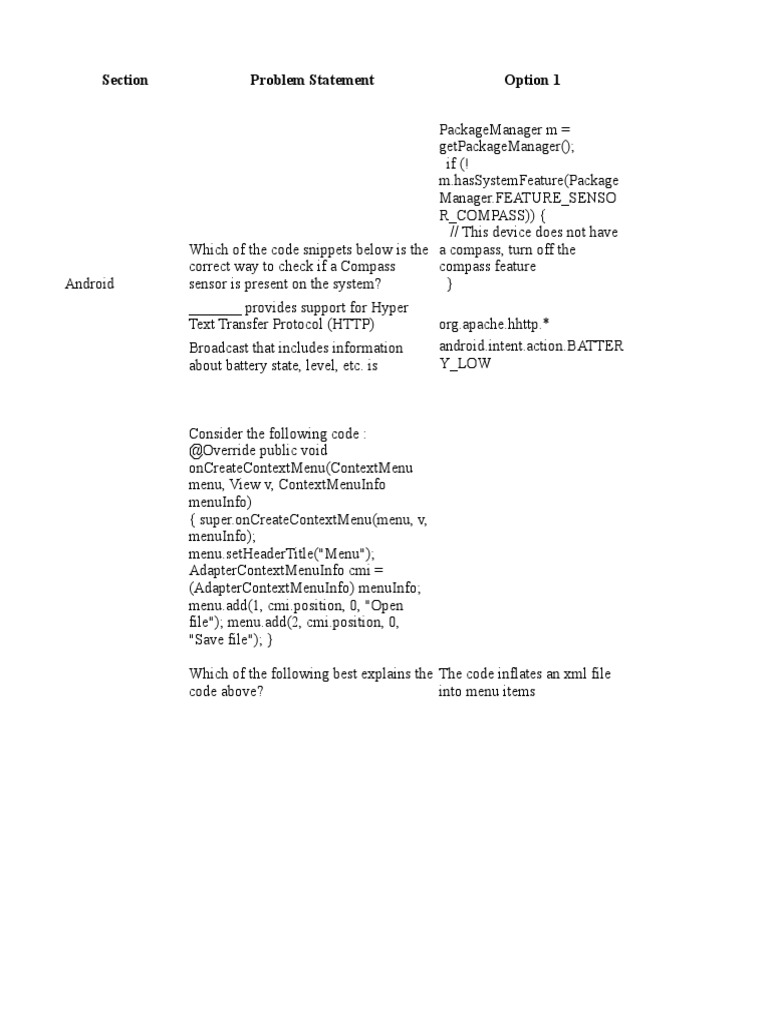 Android Questions | PDF | System Software | Software