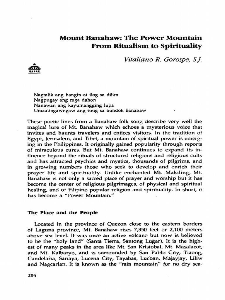 The Spiritual Significance of Mt. Banahaw | PDF | Faith Healing ...