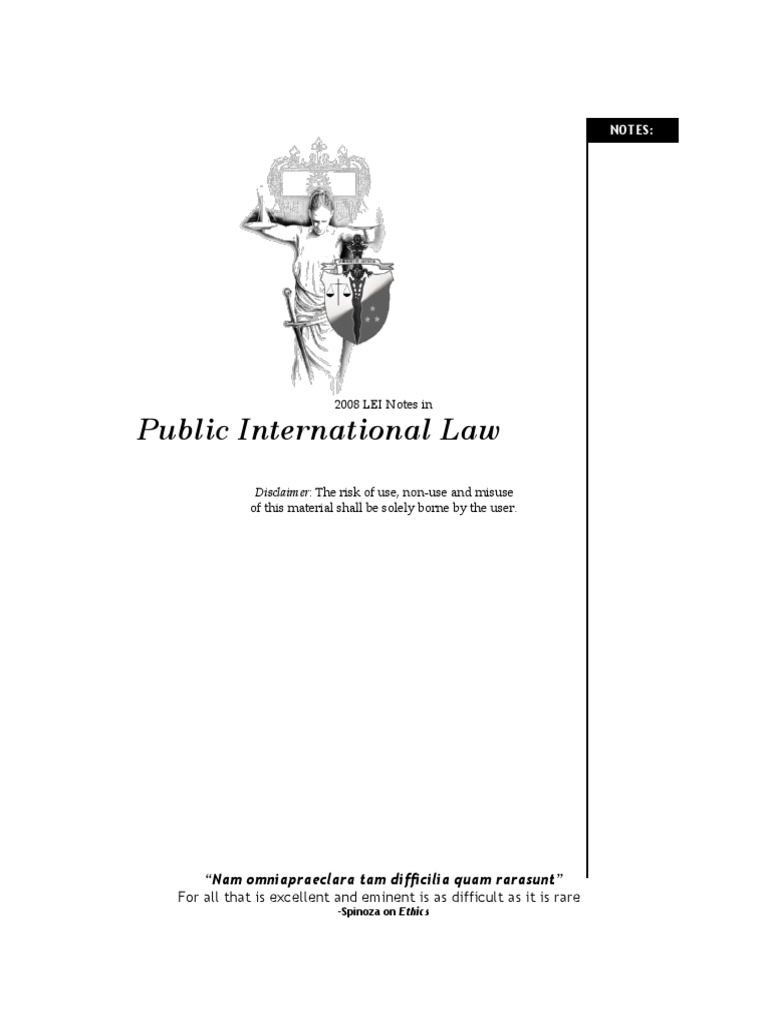 Public International Law: 2008 LEI Notes in | PDF | Holy See | Treaty