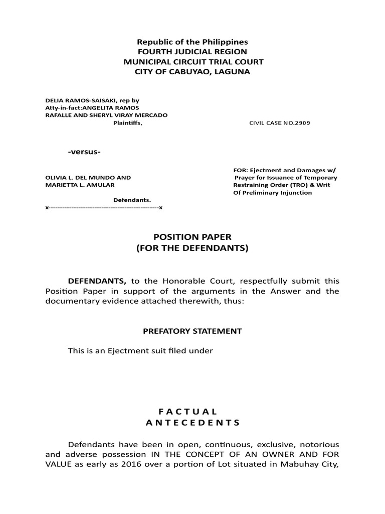 Verified Answer Ejectment | PDF | Eviction | Burden Of Proof (Law)