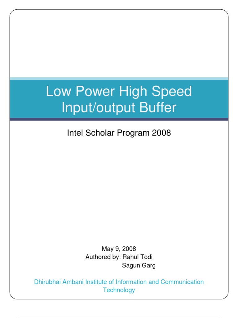 Low Power High Speed Input/Output Buffer Design Using a Hybrid Cascode Topology | PDF | Field ...